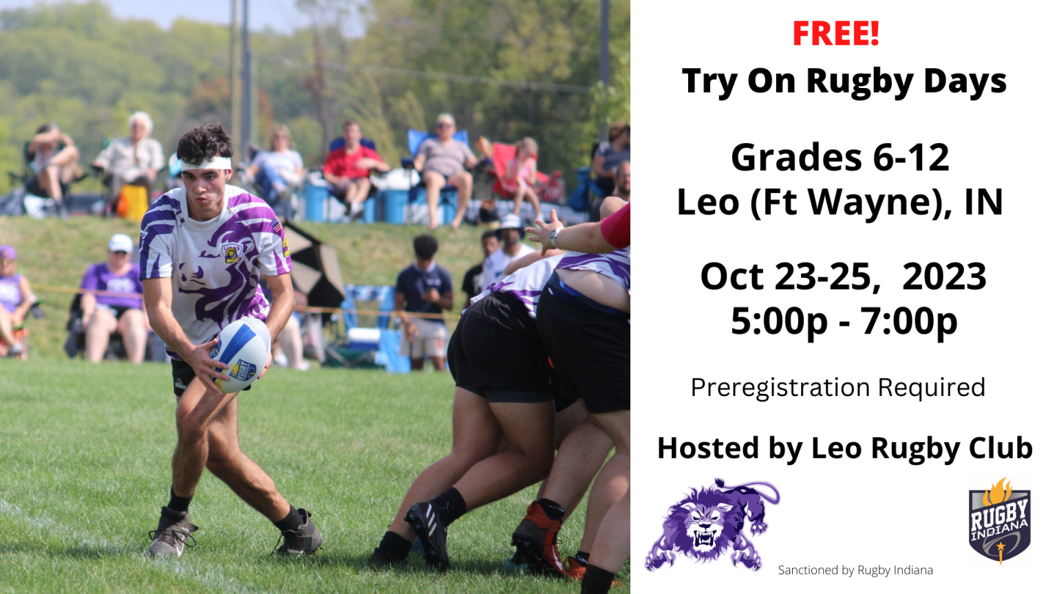 FREE Try On Rugby Days – Leo, IN - Rugby Indiana